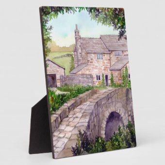 Stone Bridge Watercolor Painting Plaque | Zazzle