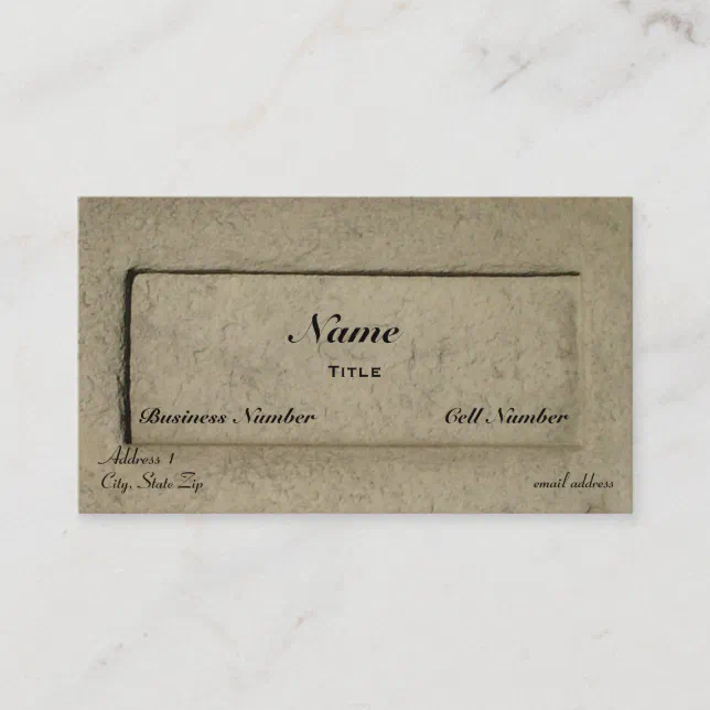 Stone Business Card | Zazzle