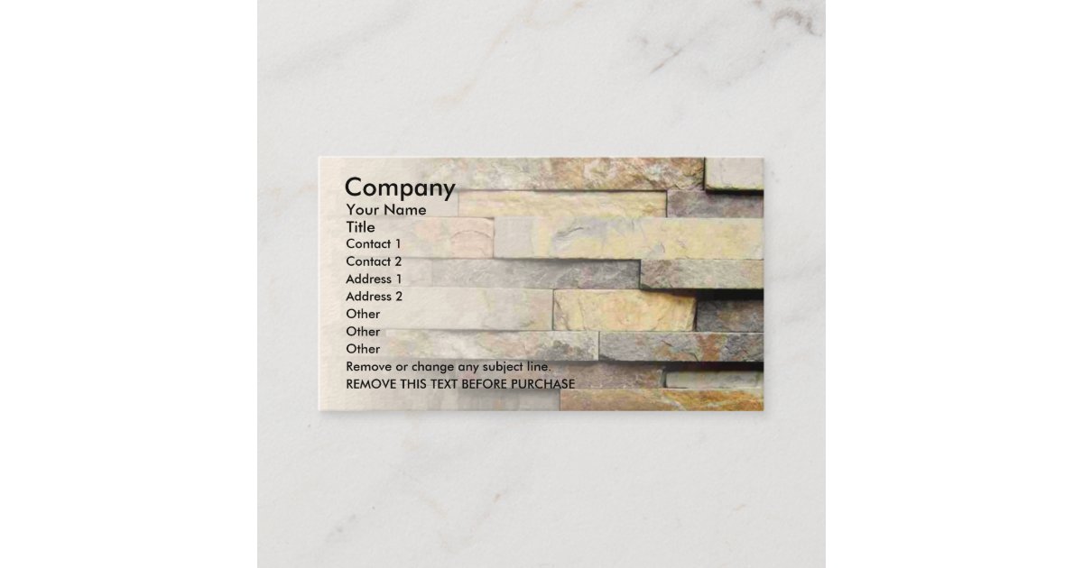 Stone Business Card | Zazzle