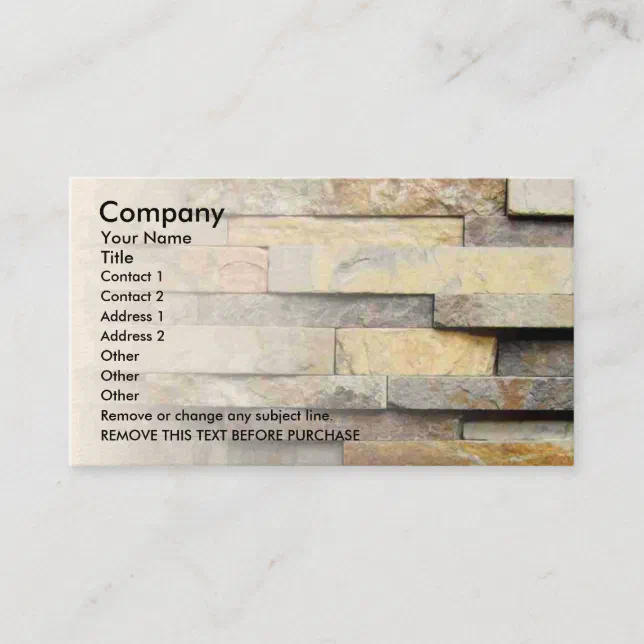 Stone Business Card | Zazzle