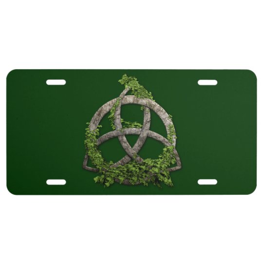 Stone Celtic Trinity Knot License Plate | Zazzle.com