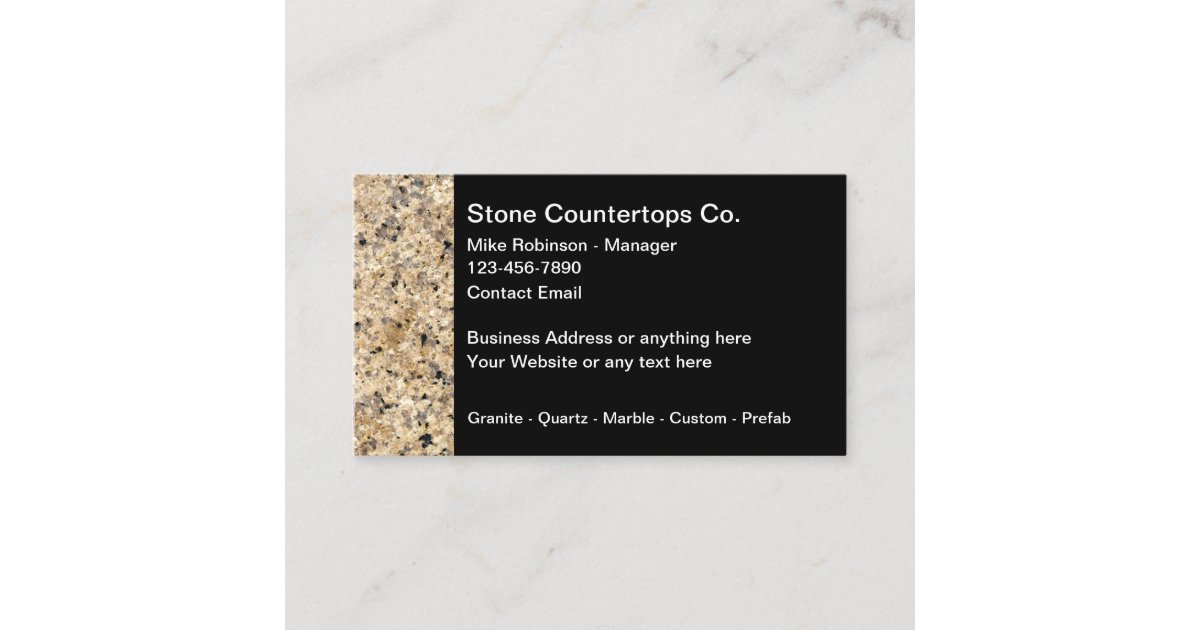 Stone Countertops Business Card | Zazzle