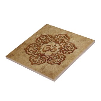 Stone Floral Aum Design Ceramic Tile | Zazzle