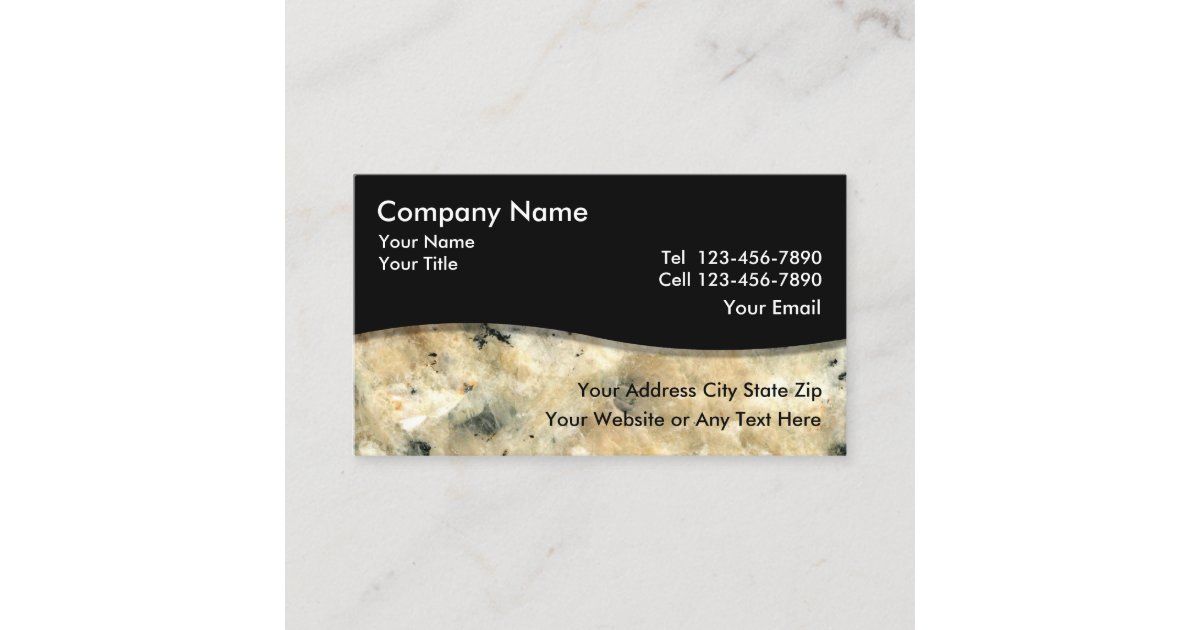 Stone Granite Simple Business Cards | Zazzle