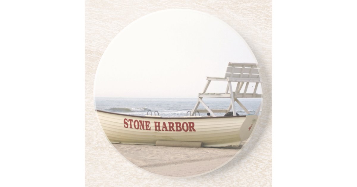 Stone Harbor Lifeguard Boat Coasters | Zazzle
