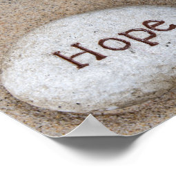 stone in sand with word Hope Poster | Zazzle