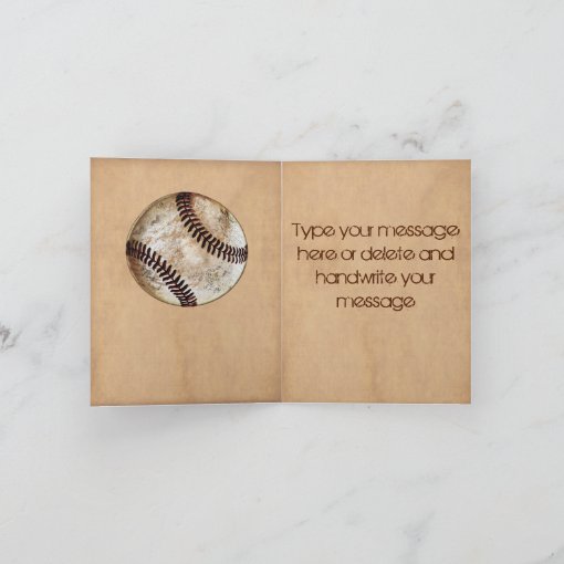 Stone Like Vintage Baseball Thank You Themed Cards | Zazzle