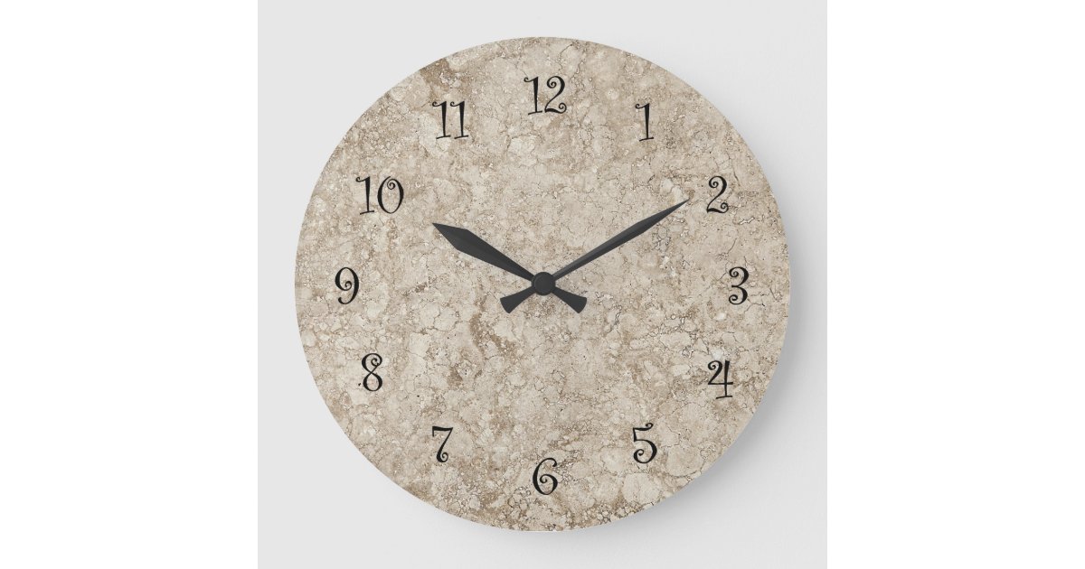 Stone Look Kitchen Wall Clocks | Zazzle