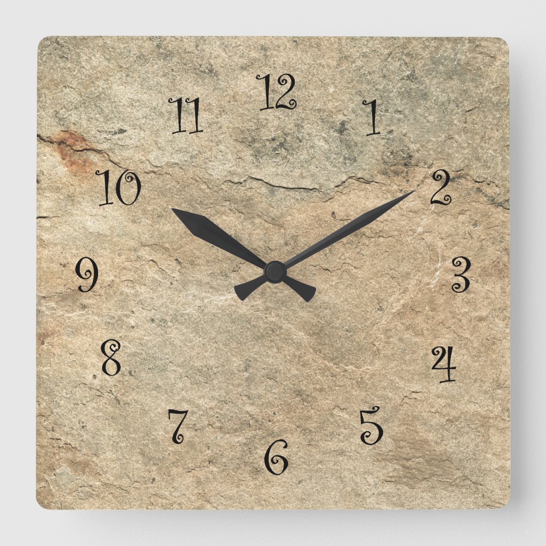 Stone Look Kitchen Wall Clocks | Zazzle