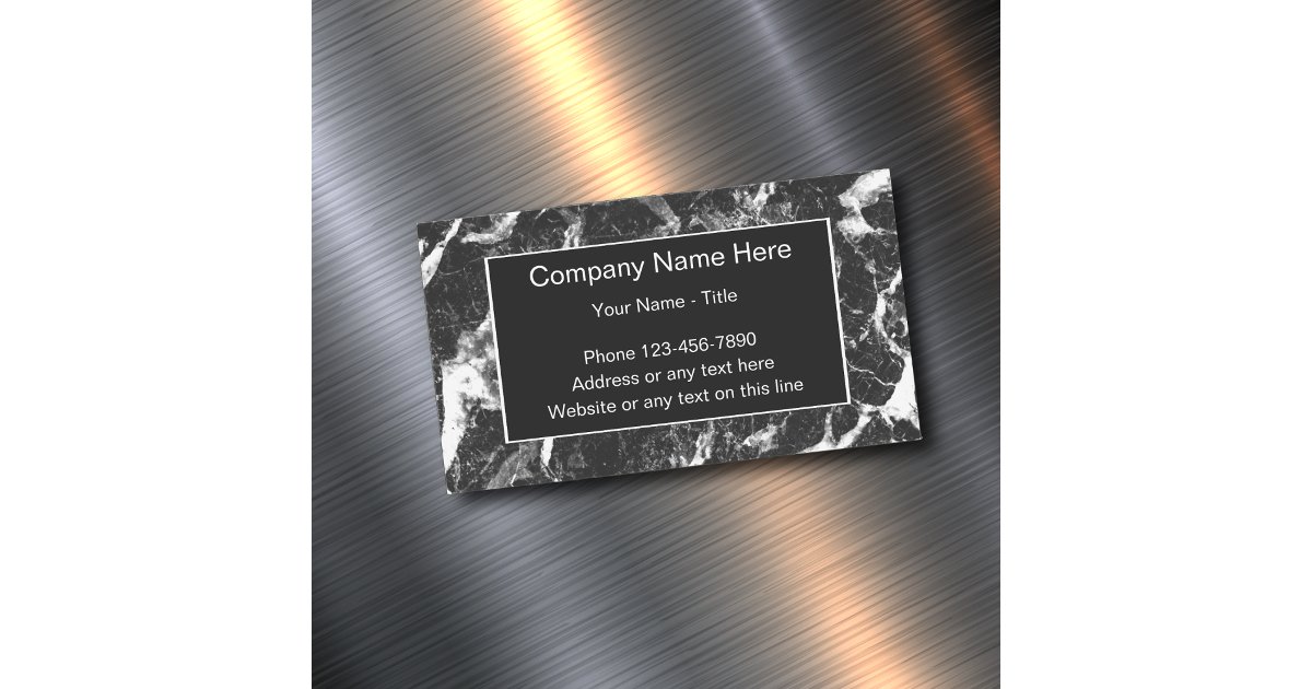 Stone Marble Look Business Card Magnets | Zazzle