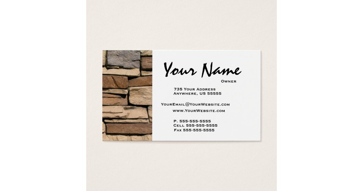 Stone Masonry Business Cards | Zazzle.com