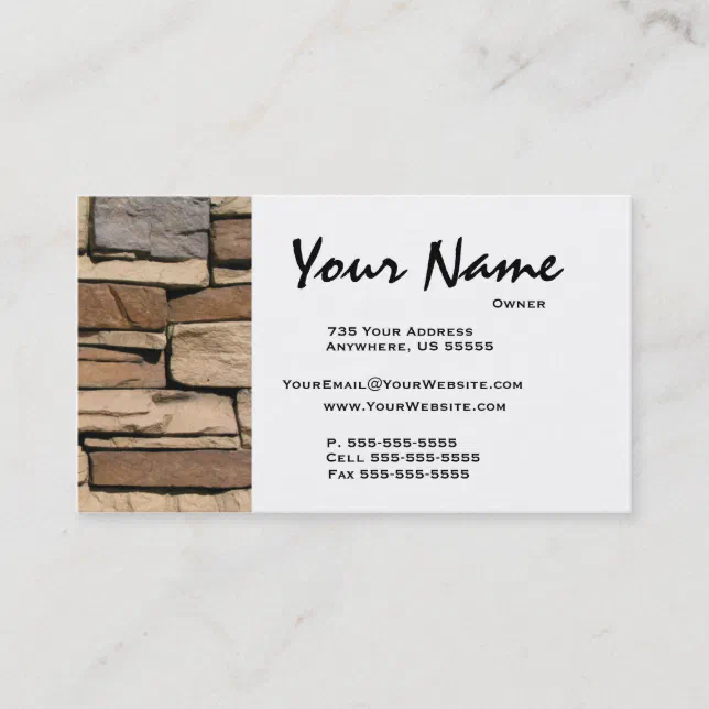 Stone Masonry Business Cards | Zazzle