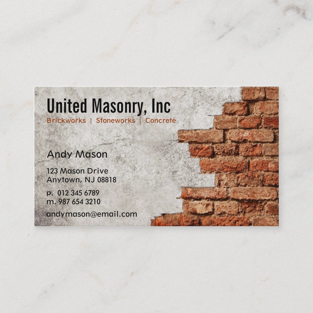 Stone Masonry business cards | Zazzle