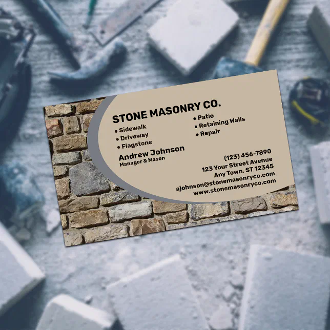 Stone Masonry Company Business Card | Zazzle