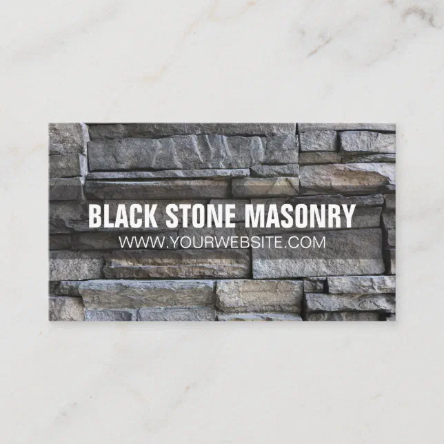 Stone Masonry Construction Business Card | Zazzle