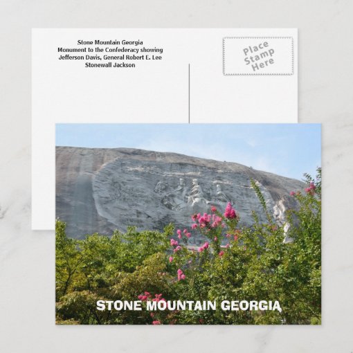 Stone Mountain Georgia Monument to the Confederacy Postcard | Zazzle
