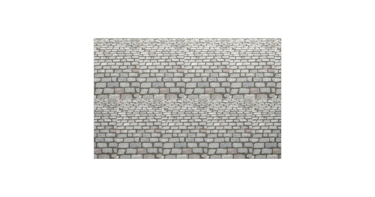 Stone Pathway Gray Cobblestone Street Sidewalk Fabric | Zazzle