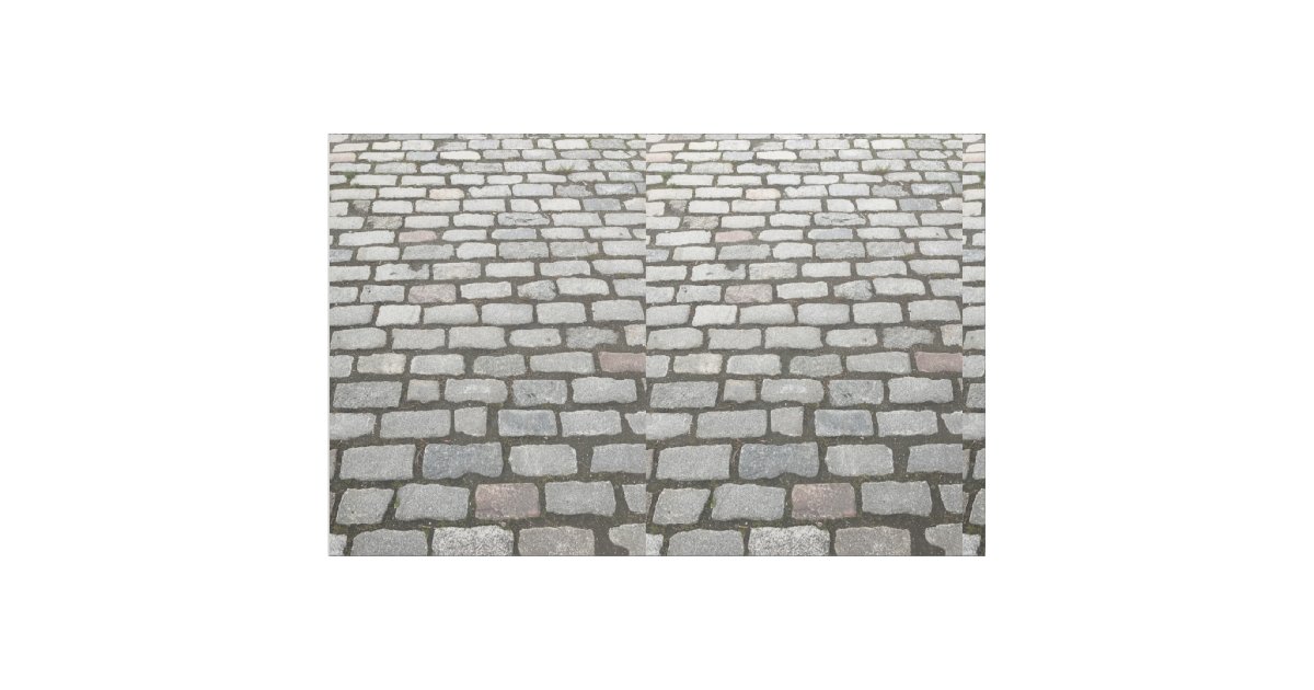 Stone Pathway Gray Cobblestone Street Sidewalk Fabric | Zazzle