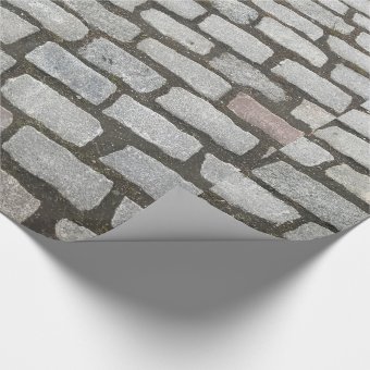 Stone Pathway Gray Cobblestone Street Sidewalk Wrapping Paper | Zazzle
