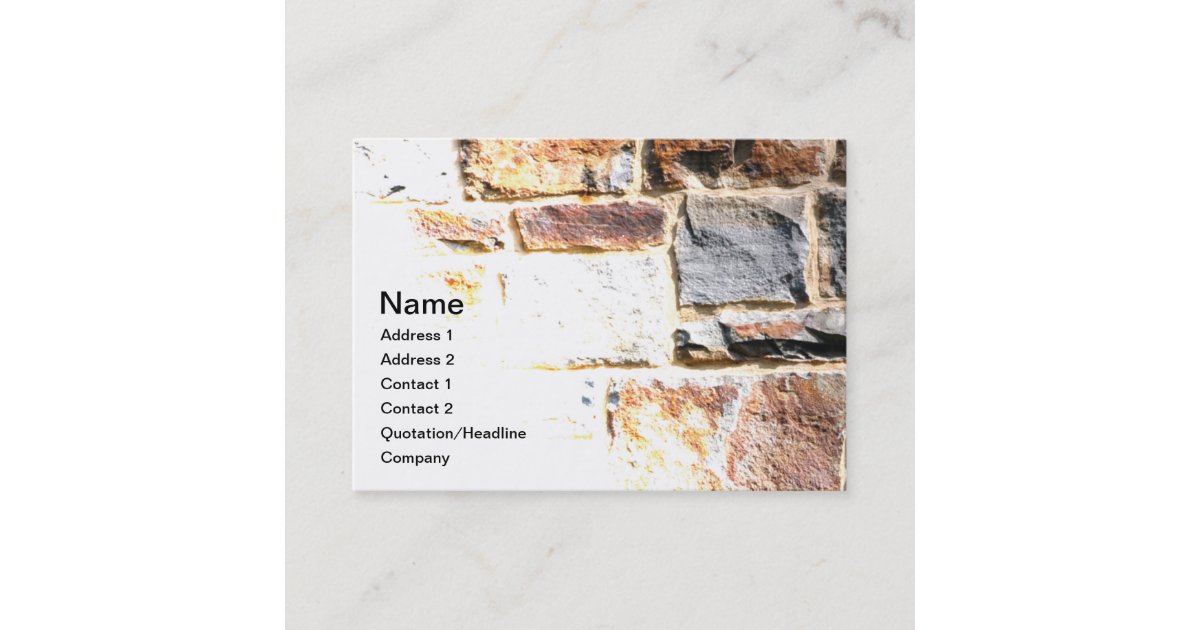 stone wall business card | Zazzle