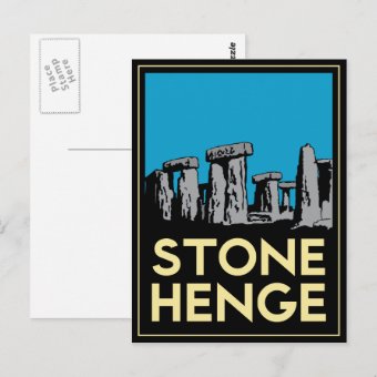 Stonehenge art deco travel poster postcard | Zazzle