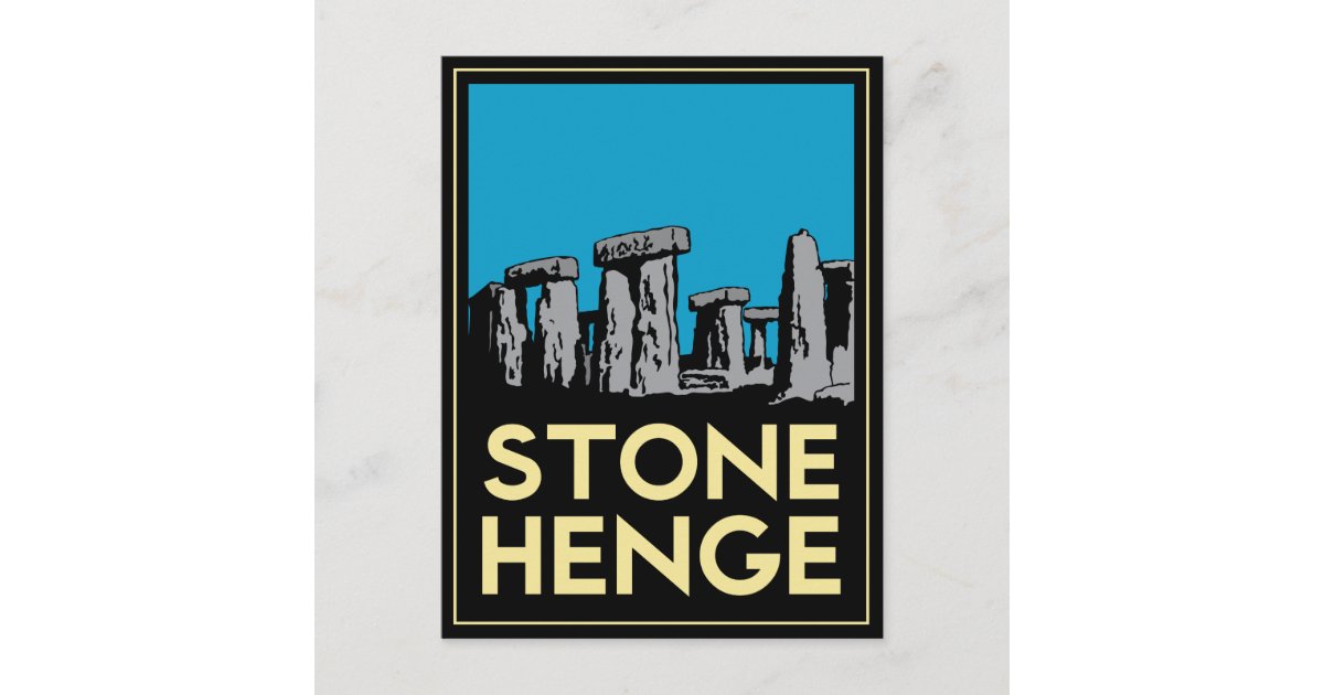 Stonehenge art deco travel poster postcard | Zazzle