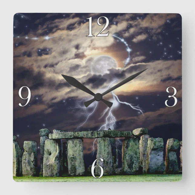 Stonehenge Mystical Druid Art History Clock | Zazzle