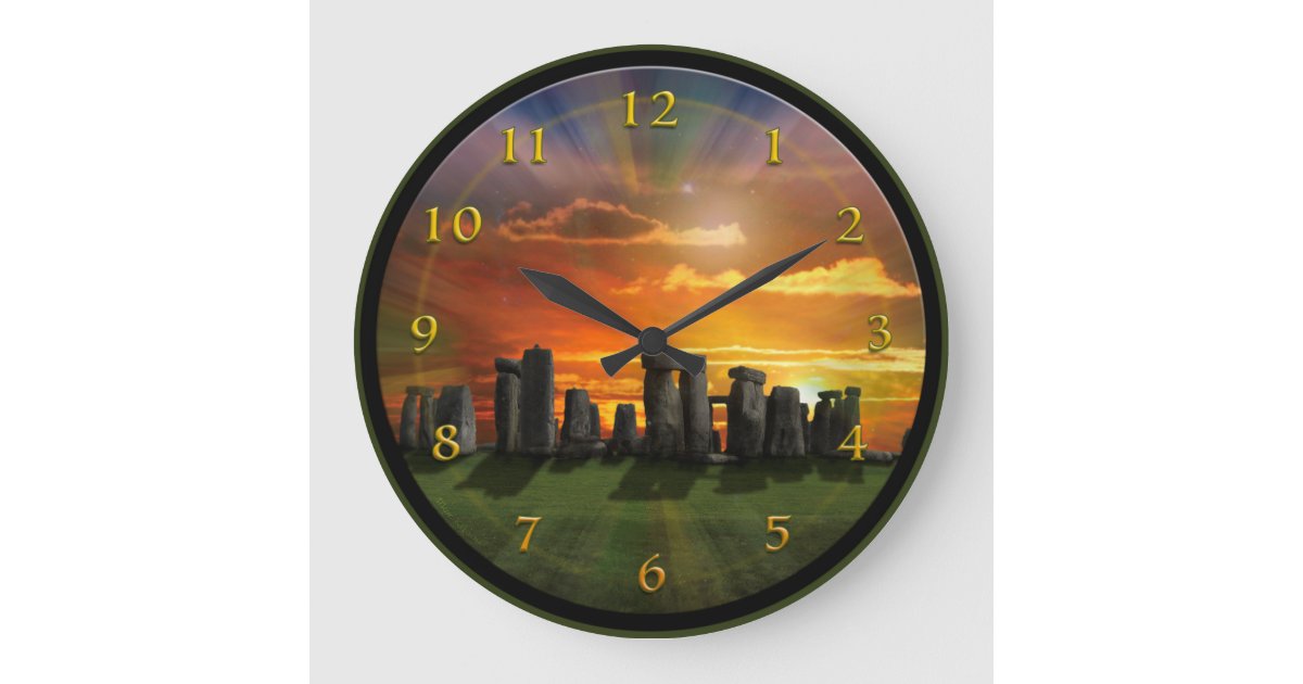 STONEHENGE Sight of Light Large Clock | Zazzle