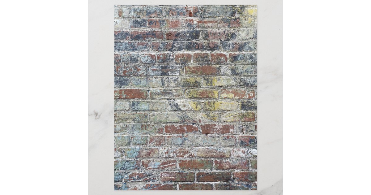 Stonewashed Brick Wall Background Scrapbook Paper | Zazzle
