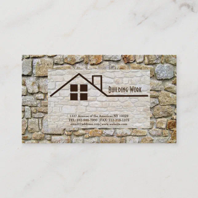 Stonework Masonry & Bricklaying Business Card | Zazzle