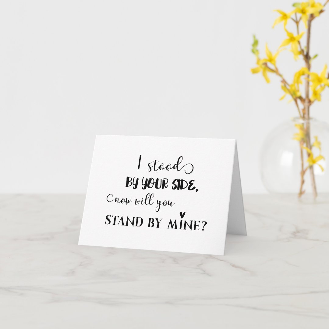 Stood by your side will you stand by folded card | Zazzle