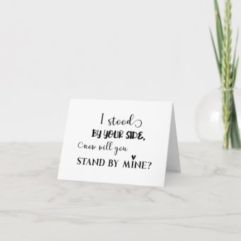 Stood by your side will you stand by folded card | Zazzle