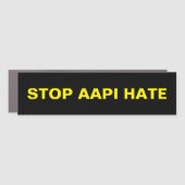 Stop AAPI Hate, black yellow bumper Car Magnet | Zazzle