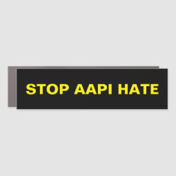 Stop AAPI Hate, black yellow bumper Car Magnet | Zazzle