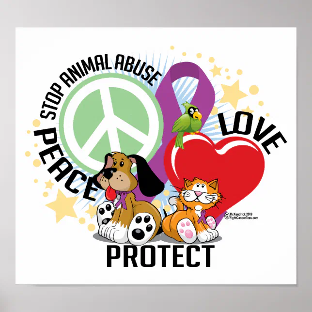 Stop Animal Abuse PLP Poster | Zazzle