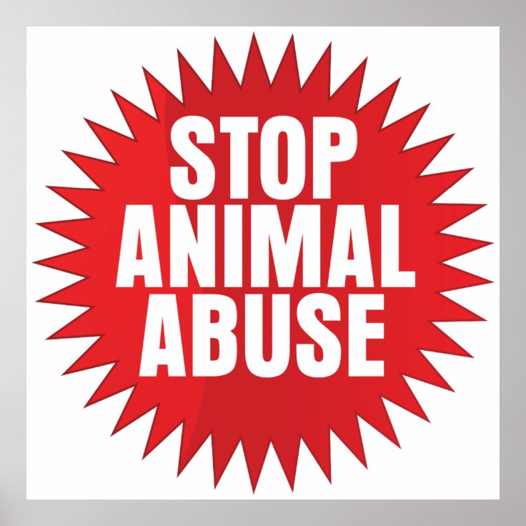 Stop Animal Abuse Poster | Zazzle