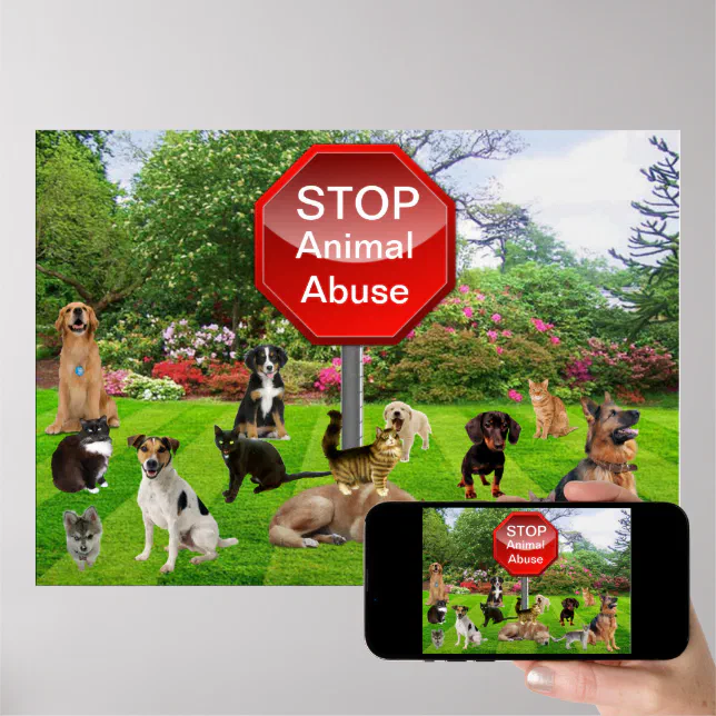 Stop Animal Abuse Poster | Zazzle