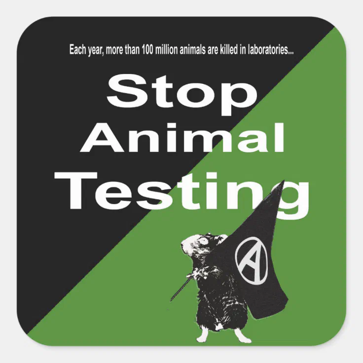 Stop Animal Testing Square Sticker | Zazzle