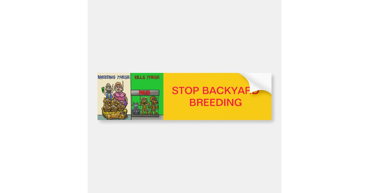 STOP BACKYARD BREEDING BUMPER STICKER | Zazzle