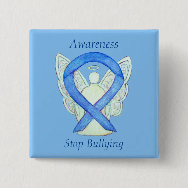 Stop Bullying Awareness Ribbon Custom Pin Buttons | Zazzle