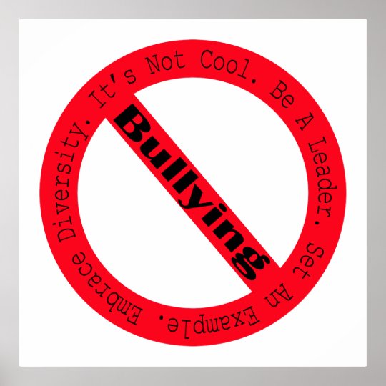 Stop Bullying-Logo by Shirley Taylor Poster | Zazzle.com