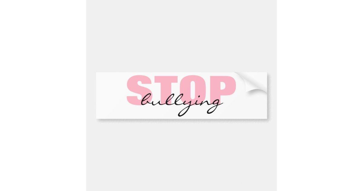 Stop Bullying Pink Simple Bumper Sticker | Zazzle