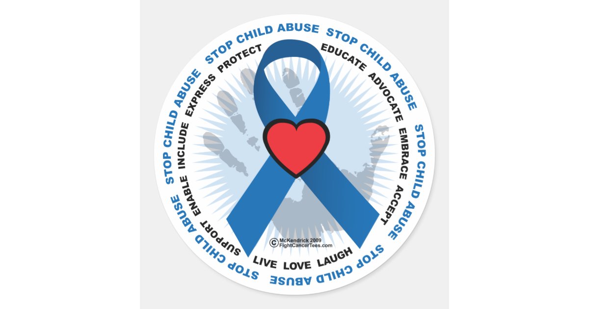 Stop Child Abuse Ribbon Classic Round Sticker | Zazzle