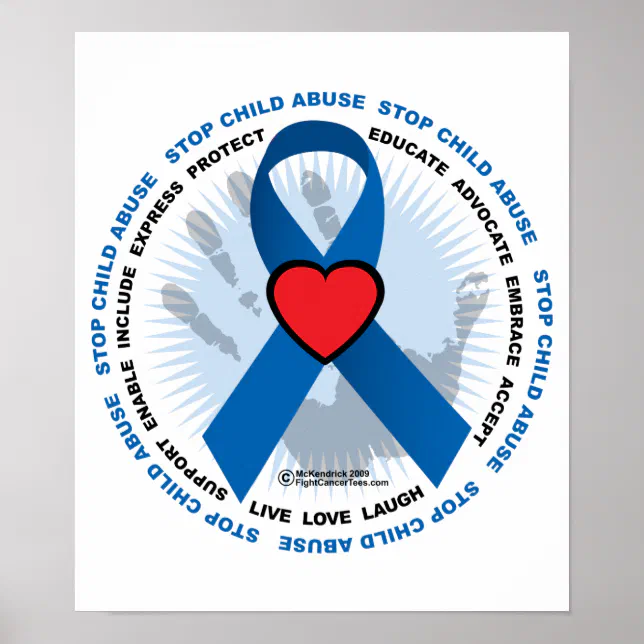 Stop Child Abuse Ribbon Poster | Zazzle