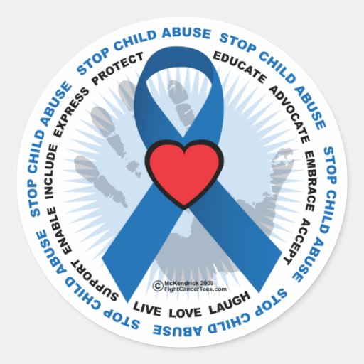 Stop Child Abuse Ribbon Classic Round Sticker | Zazzle