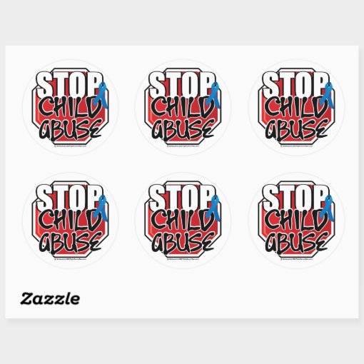 Stop Child Abuse Sign Classic Round Sticker | Zazzle