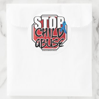 Stop Child Abuse Sign Classic Round Sticker | Zazzle
