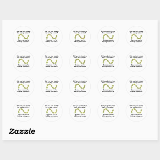 Stop Codon Classic Round Sticker | Zazzle
