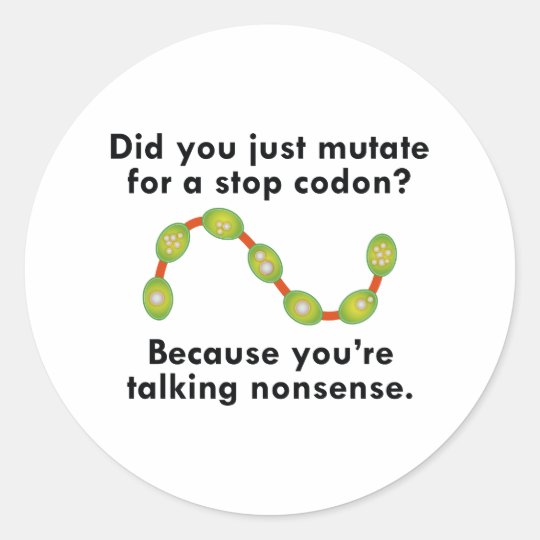 Stop Codon Classic Round Sticker | Zazzle.com