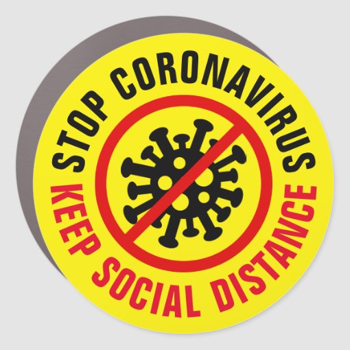 Stop Corona Virus Covid 19 logo Social Distancing Car Magnet | Zazzle